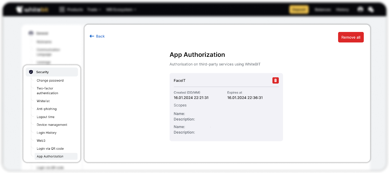 Account settings: A complete guide – WhiteBIT