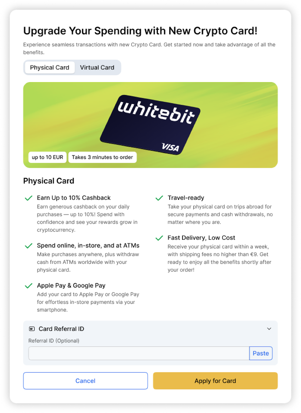 WhiteBIT Nóva debit card – WhiteBIT